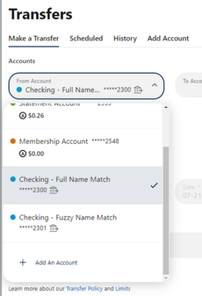 New A2A Transfer Tool - Bellco Credit Union