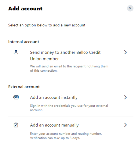 New A2A Transfer Tool - Bellco Credit Union